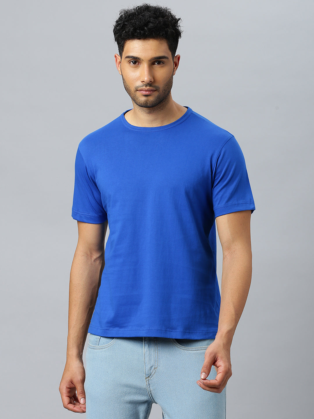 Buy Royal Blue Crew Neck T-Shirt for Men – Donvino